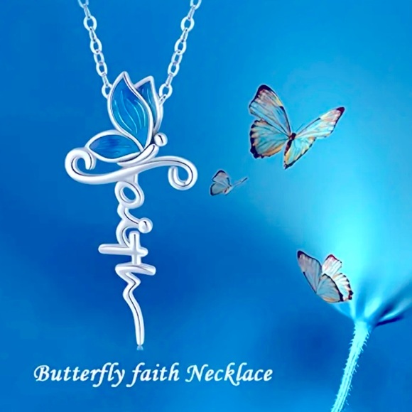 Jewelry | New Delicate Butterfly Cross Flower Pendant Necklace | Poshmark
